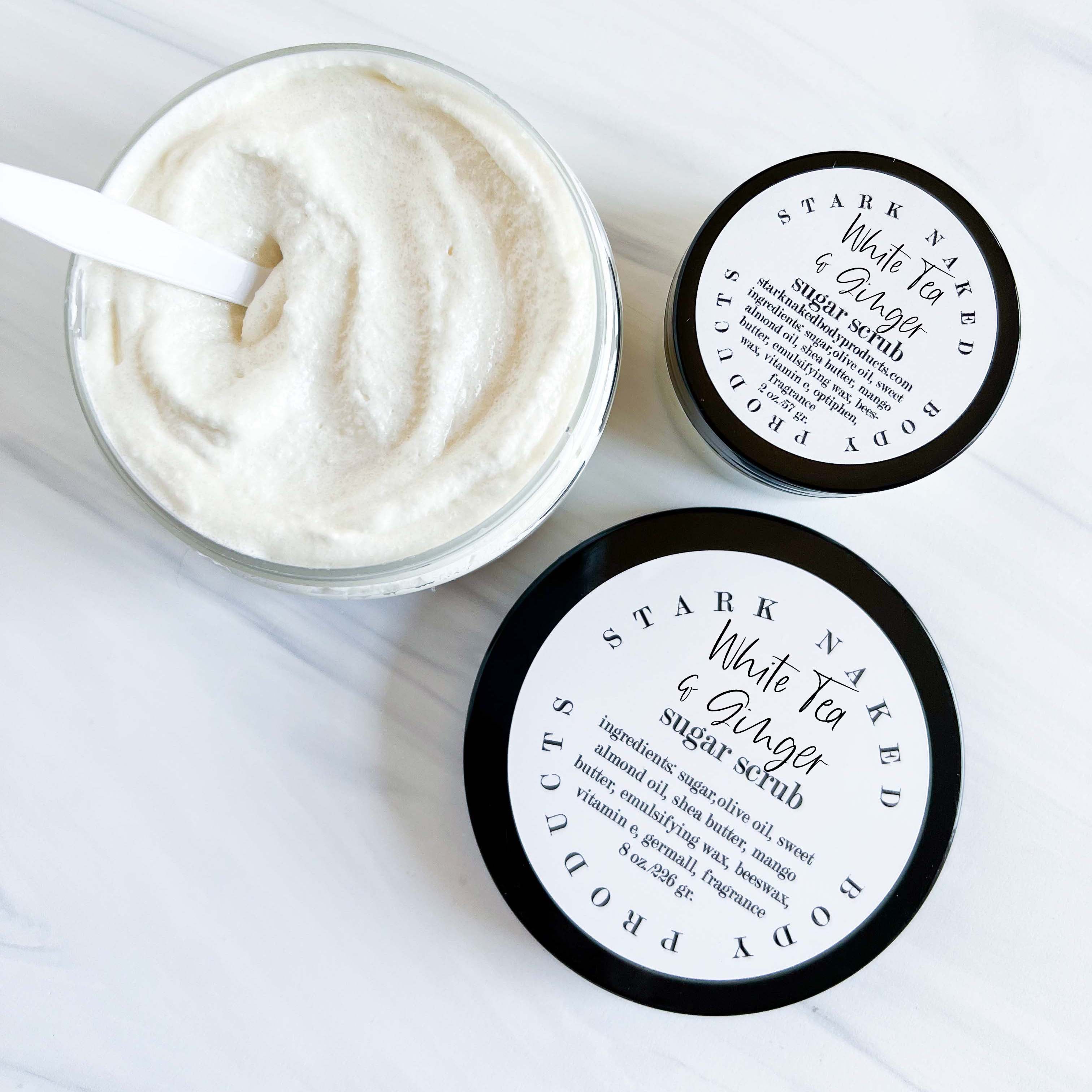 White Tea & Ginger Sugar Scrub – Stark Naked Body Products